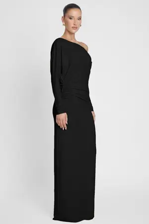 LEAU Slouchy Jersey Maxi Dress - Black