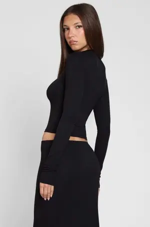 LEAU Long Sleeve Jersey Top - Black
