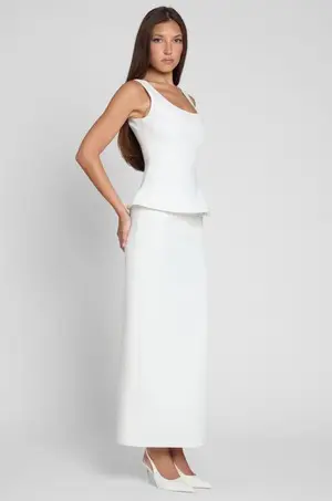 LEAU Column Maxi Skirt - White