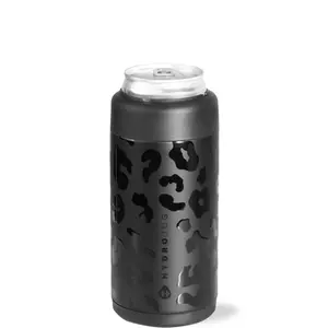 HYDROJUG Slim Can Cooler 12oz - Black Leopard