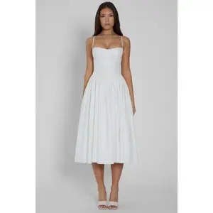 LEAU Ballerina Bustier Midi Dress - White