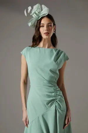 Coast Drape Side Cap Sleeve Midi Dress - Sage