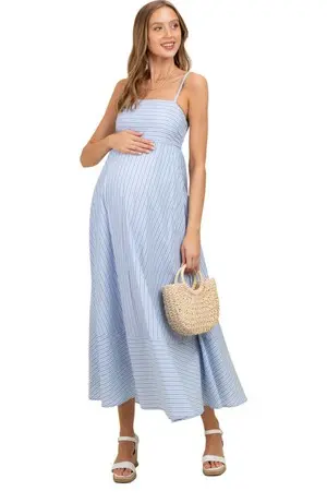 PINKBLUSH Spaghetti Strap Stripe Maxi Dress