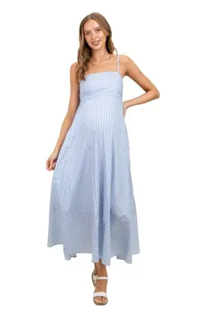 PINKBLUSH Spaghetti Strap Stripe Maxi Dress