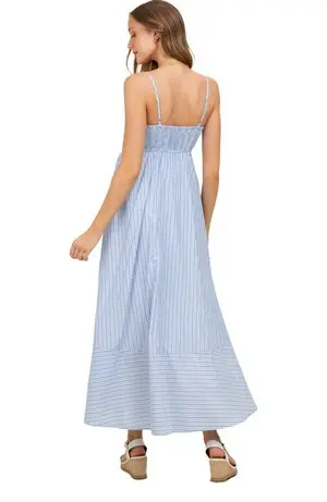 PINKBLUSH Spaghetti Strap Stripe Maxi Dress