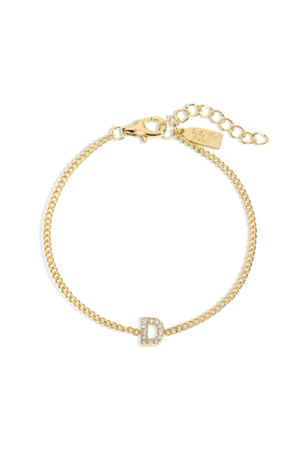ELECTRIC PICKS Initial Charm Bracelet Gold - D