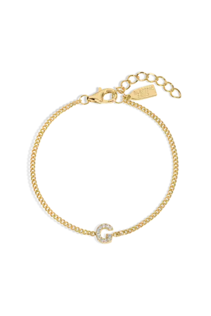 ELECTRIC PICKS Initial Charm Bracelet Gold - G