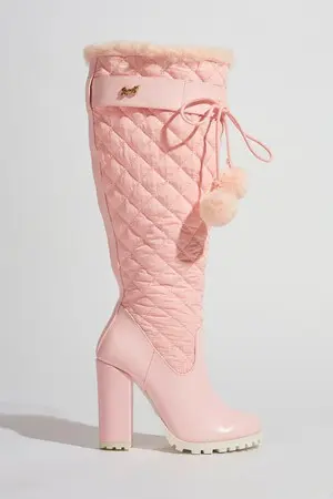 SPARKL Knee High Puffer Boot - Pink