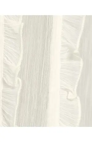 LANDS' END Chiffon Ruffle-front Long Sleeve Top - Ivory