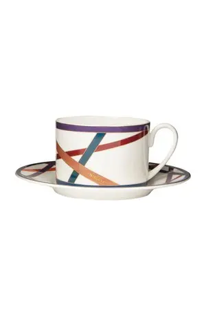 Missoni Nastri Set Of 2 Tea Cups & Saucers - Multicoloured