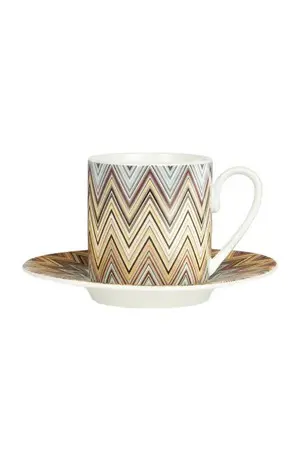 Missoni Jarris Set Of 2 Coffee Cups & Saucers - White