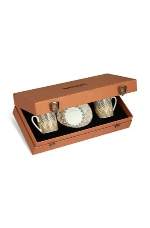 Missoni Jarris Set Of 2 Coffee Cups & Saucers - White
