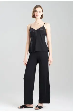 Natori Feathers Essentials Lenzing Ecovero Viscose Lace Cami Pj - Black