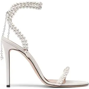 ZENA ZIORA Lady Antoinette 100 Pearl Stiletto Sandals - Ivory