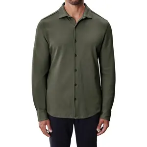 Robert Barakett Milo Knit Button-up Shirt - Olive