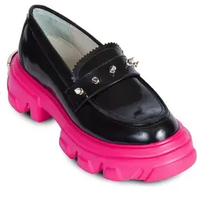 URBNKICKS Glam Studded Leather Loafers