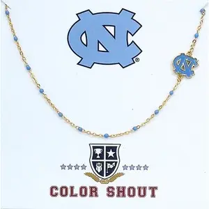 COLOR SHOUT University Of North Carolina Side Set Necklace - Yellow Gold
