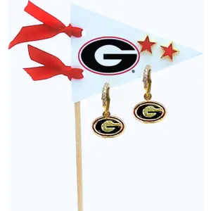 COLOR SHOUT University Of Georgia Pennant Earring Set - Yellow Gold