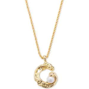 CLASSICHARMS Nicole Molten C Hoop Pendant Necklace - Gold