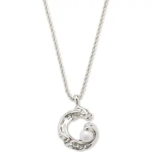 CLASSICHARMS Nicole Molten C Hoop Pendant Necklace - Silver