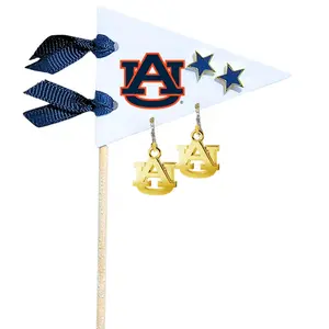 COLOR SHOUT Auburn University Pennant Earring Set - Yellow Gold