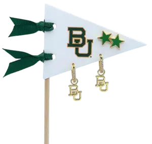 COLOR SHOUT Baylor University Pennant Earring Set