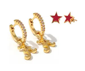 COLOR SHOUT Pennant Pair Earring Set - Yellow Gold