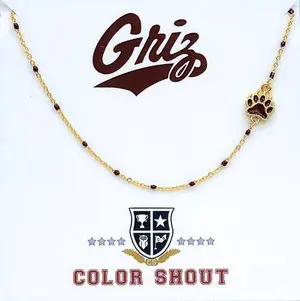 COLOR SHOUT University Of Montana Side Set Logo Necklace - Yellow Gold
