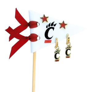 COLOR SHOUT University Of Cincinnati Pennant Earring Set - Yellow Gold