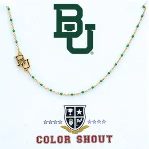 COLOR SHOUT Baylor University Side Necklace - Yellow Gold