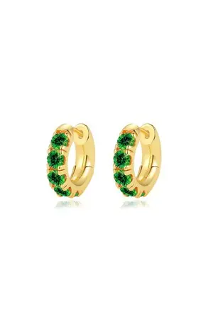 CLASSICHARMS Daniela Zirconia Huggie Hoop Earrings - Emerald Green