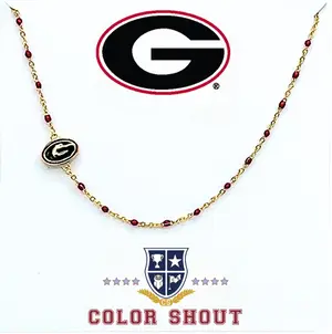 COLOR SHOUT University Of Georgia Logo Necklace - Yellow Gold