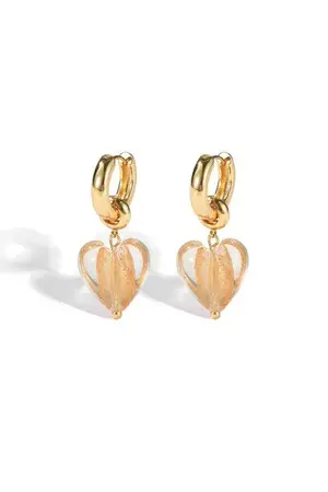 CLASSICHARMS Esmée Glaze Heart Dangle Earrings - Amber