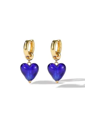 CLASSICHARMS Esmée Glaze Heart Dangle Earrings - Blue