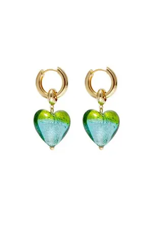 CLASSICHARMS Esmée Glaze Heart Dangle Earrings - Mint