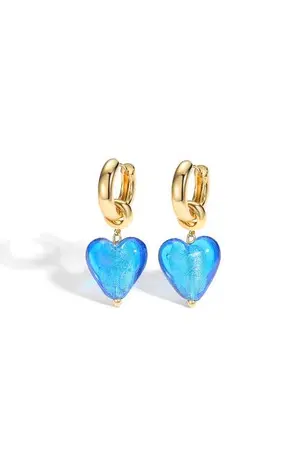 CLASSICHARMS Esmée Glaze Heart Dangle Earrings - Sky Blue