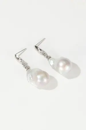 CLASSICHARMS Freshwater Baroque Pearl Drop Earrings
