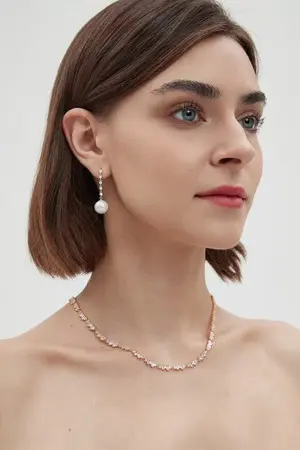 CLASSICHARMS Electra Rivière Freshwater Pearl Drop Earrings - Silver
