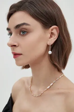 CLASSICHARMS Electra Rivière Freshwater Pearl Drop Earrings - Silver
