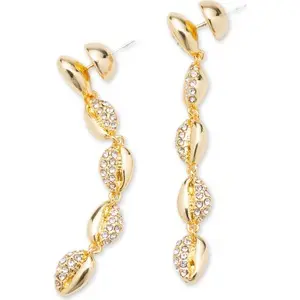 CLASSICHARMS Lucia Cascade Pavé Shell Drop Earrings Gold
