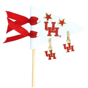 COLOR SHOUT University Of Houston Pennant Earring Set - Yellow Gold