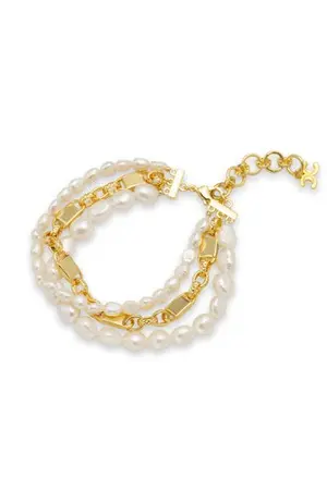 CLASSICHARMS Mia Layered Freshwater Pearl Bracelet - Gold