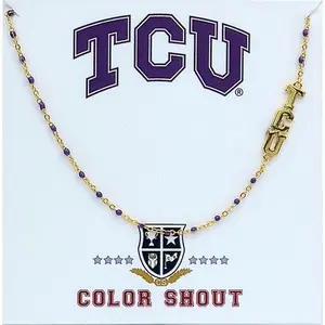 COLOR SHOUT Texas Christian University Logo Necklace - Yellow Gold
