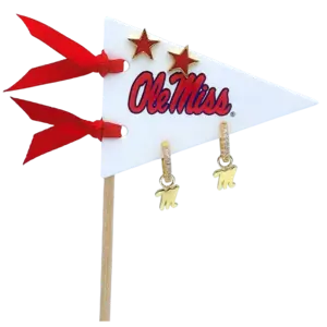 COLOR SHOUT University Of Mississippi Pennant Earring Set - Yellow Gold
