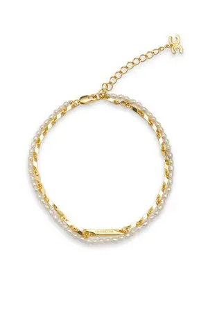 CLASSICHARMS Madison Layered Pearl Anklet - Gold