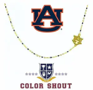 COLOR SHOUT Auburn University Side Necklace - Yellow Gold