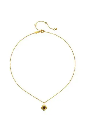 SATYA JEWELRY Garnet Lotus Pendant Necklace