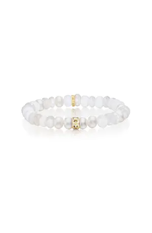Sheryl Lowe White Mix Gemstone Beaded Bracelet - White Mix /sterling Silver