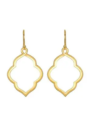 SATYA JEWELRY Full Bloom Lotus Petal Earrings - Gold