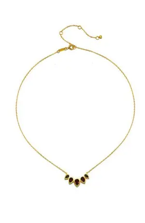 SATYA JEWELRY Garnet Petal Necklace